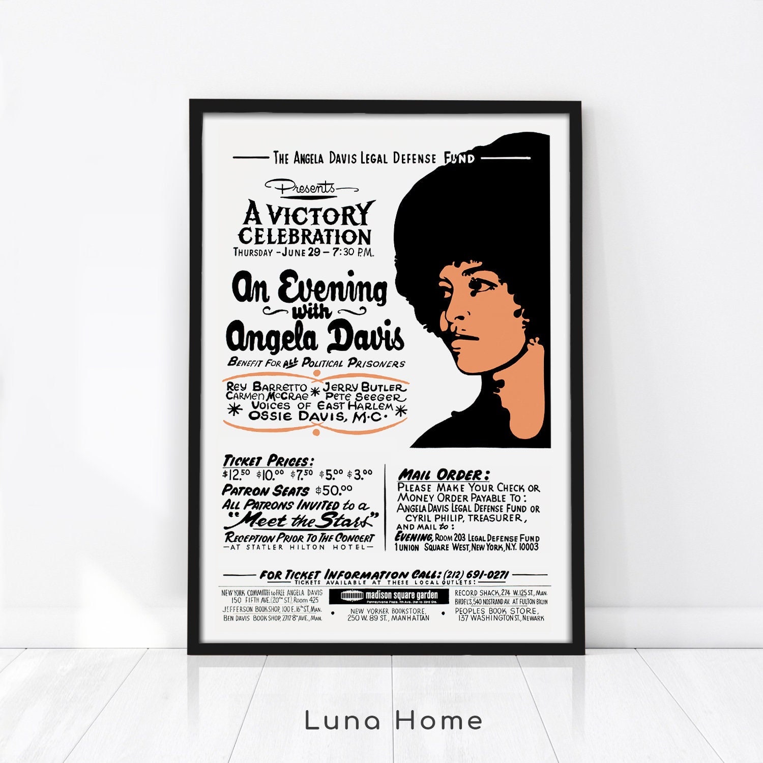 Angela Davis Poster, Feminist Poster, Vintage Poster, Feminist Wall Art ...
