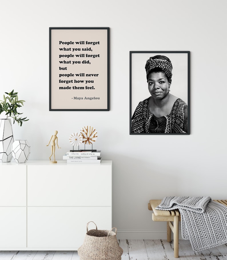 Maya Angelou Print Set, Motivational Quote Wall Art, Feminist Wall Art ...