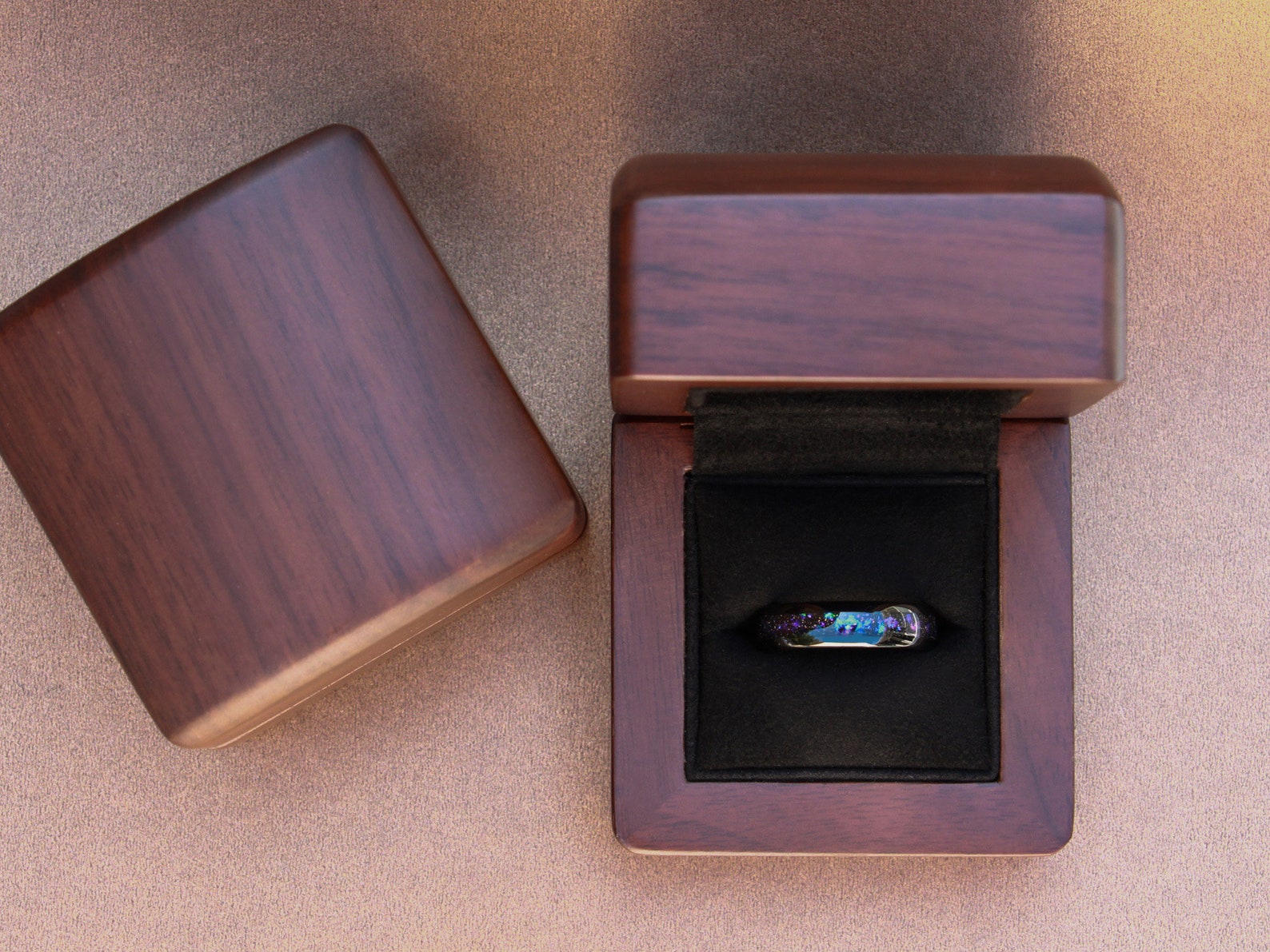 Galaxy Ring, Nebula Tungsten Wedding Band, 6mm Width Ring, Purple Blue ...