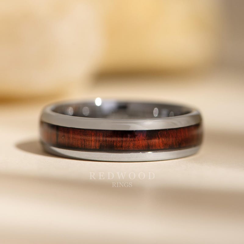 Men Wedding Band Redwood - Etsy