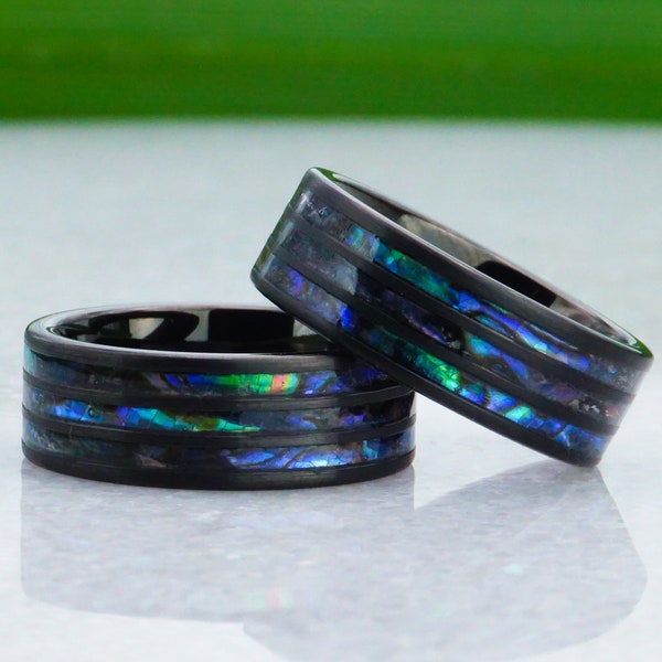Abalone Wedding Ring - Etsy