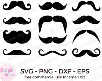 20 Mustache SVG Files Mustache Clipart Mustache DXF - Etsy Canada