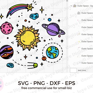 Outer Space SVG Solar System SVG Galaxy SVG Planets Clip - Etsy