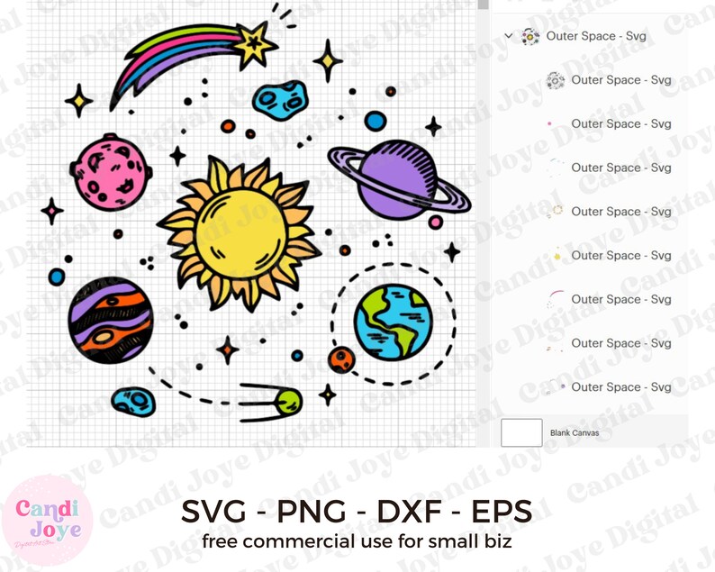 Outer Space SVG Solar System SVG Galaxy SVG Planets Clip - Etsy