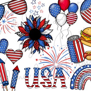 4th of July PNG Files Patriotic Clipart Bundle American - Etsy