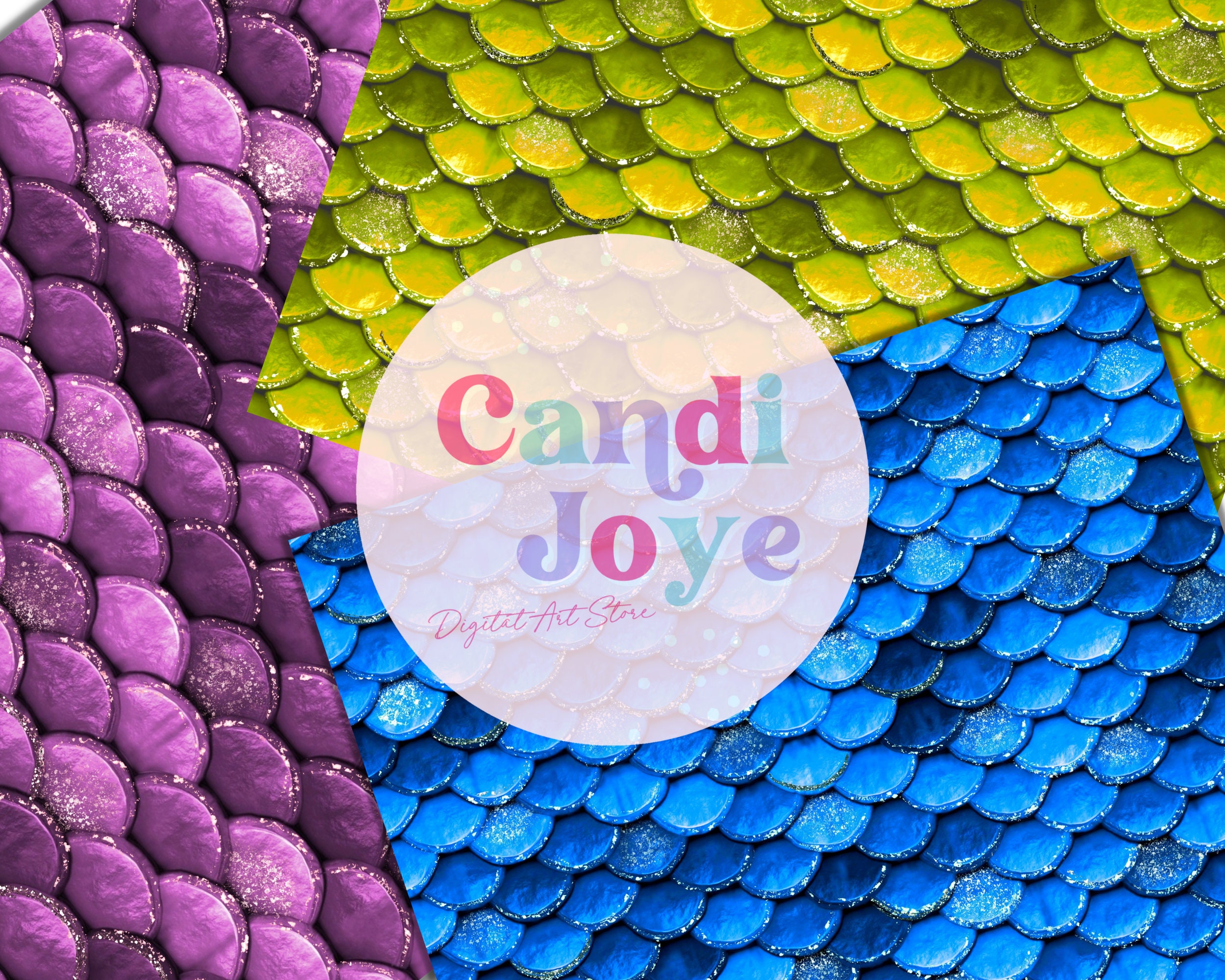 Mermaid Scale Digital Papers Dragon Scale Digital Paper - Etsy