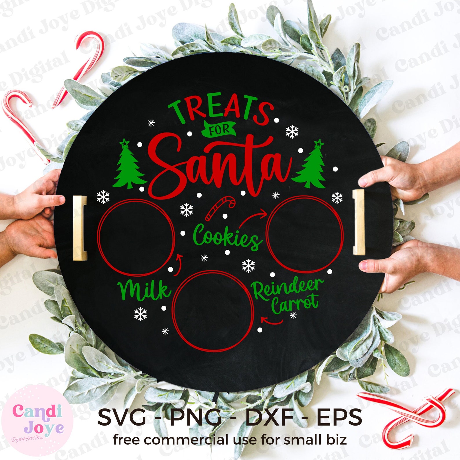 Santa Tray SVG Santa Cookie Tray PNG Santa Plate SVG - Etsy