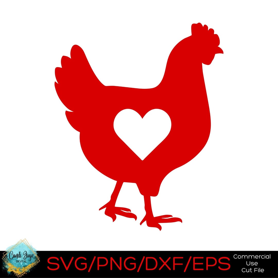 Pollo SVG País SVG Granja SVG Pollo Clipart Corazón Pollo Png Diseño de ...