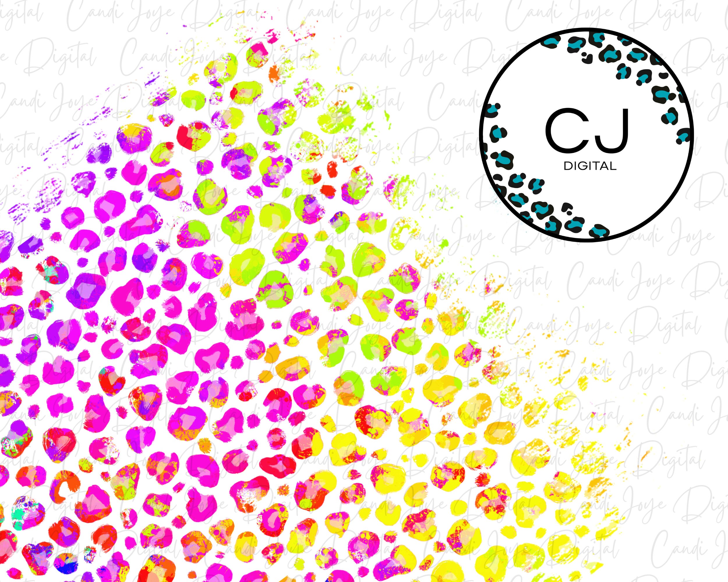 Neon Rainbow Leopard Sublimation Design Distressed - Etsy