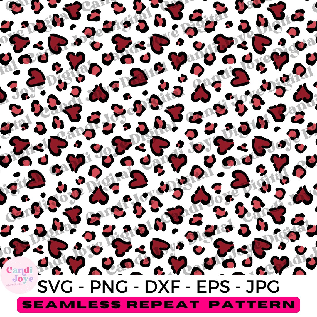 Heart Leopard Print SVG Pattern Valentine PNG Seamless - Etsy
