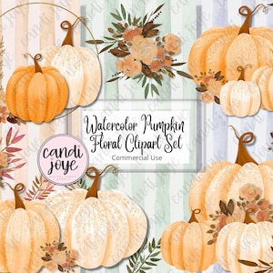 Watercolor Pumpkin Clipart PNG - Fall Clipart - Thanksgiving Clipart ...