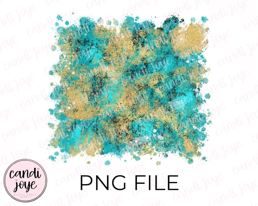 Background Sublimation PNG - Turquoise Glitter Western PNG - Painted ...