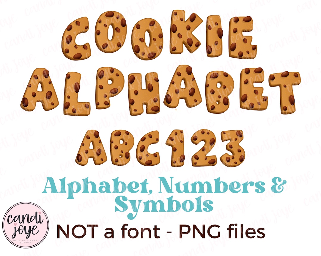 Alphabet Clipart PNG Cookie Letters PNG Set Alphabet PNG Chocolate Chip ...