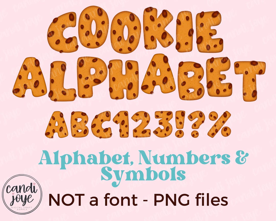 Alphabet Clipart PNG, Cookie Letters PNG Set, Alphabet PNG, Chocolate ...