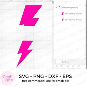 Split Lightning Bolt SVG Customizable Lightning SVG - Etsy