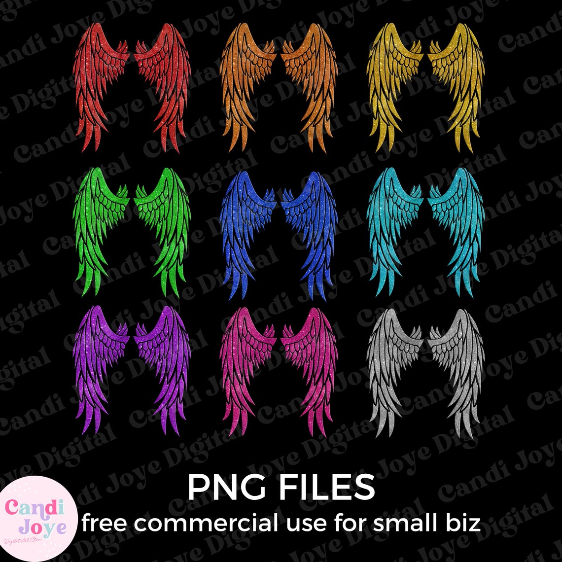 Angel Wings PNG Glitter Angel Wings Clipart Digital Angel - Etsy