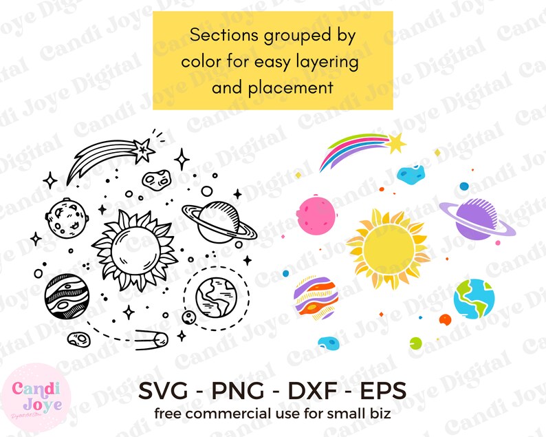 Outer Space SVG Solar System SVG Galaxy SVG Planets Clip - Etsy