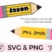 Pencil SVG Back to School SVG School Cut File Preschool SVG Teacher Png ...