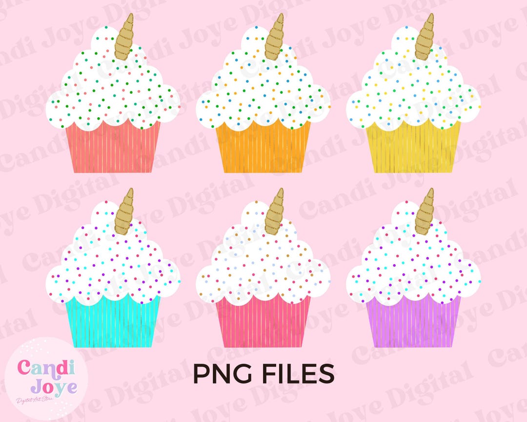 Unicorn PNG Cupcake Clipart - Baking Clipart - Birthday Party Graphics ...