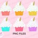 Unicorn PNG Cupcake Clipart - Baking Clipart - Birthday Party Graphics ...