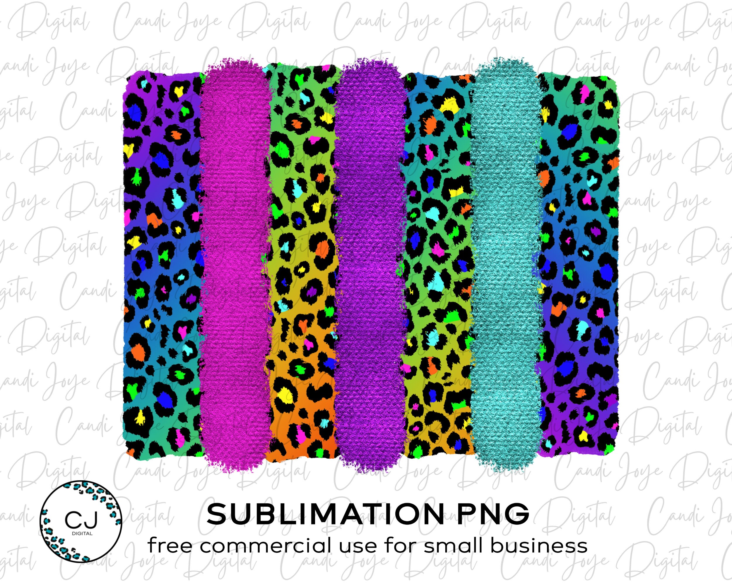 Neon Leopard Brush Stroke PNG Background PNG Sublimation - Etsy