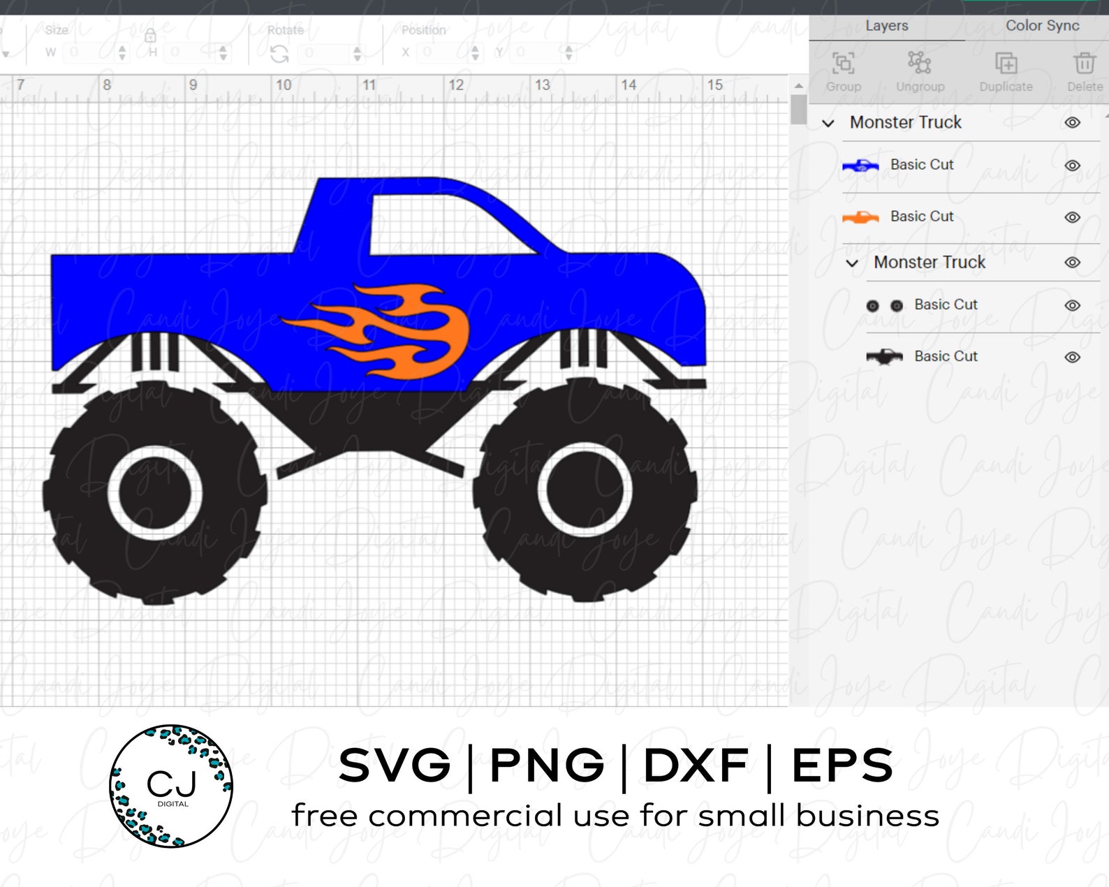 Monster Truck SVG Monster Truck PNG Layered SVG Monster - Etsy