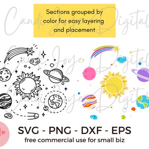 Outer Space SVG Solar System SVG Galaxy SVG Planets Clip - Etsy