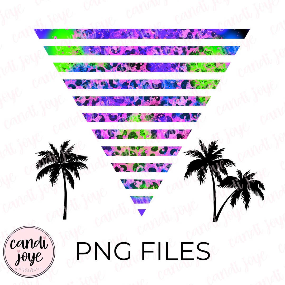 Back to the 90s Triangle PNG - Neon Leopard Print PNG - Palm Tree ...