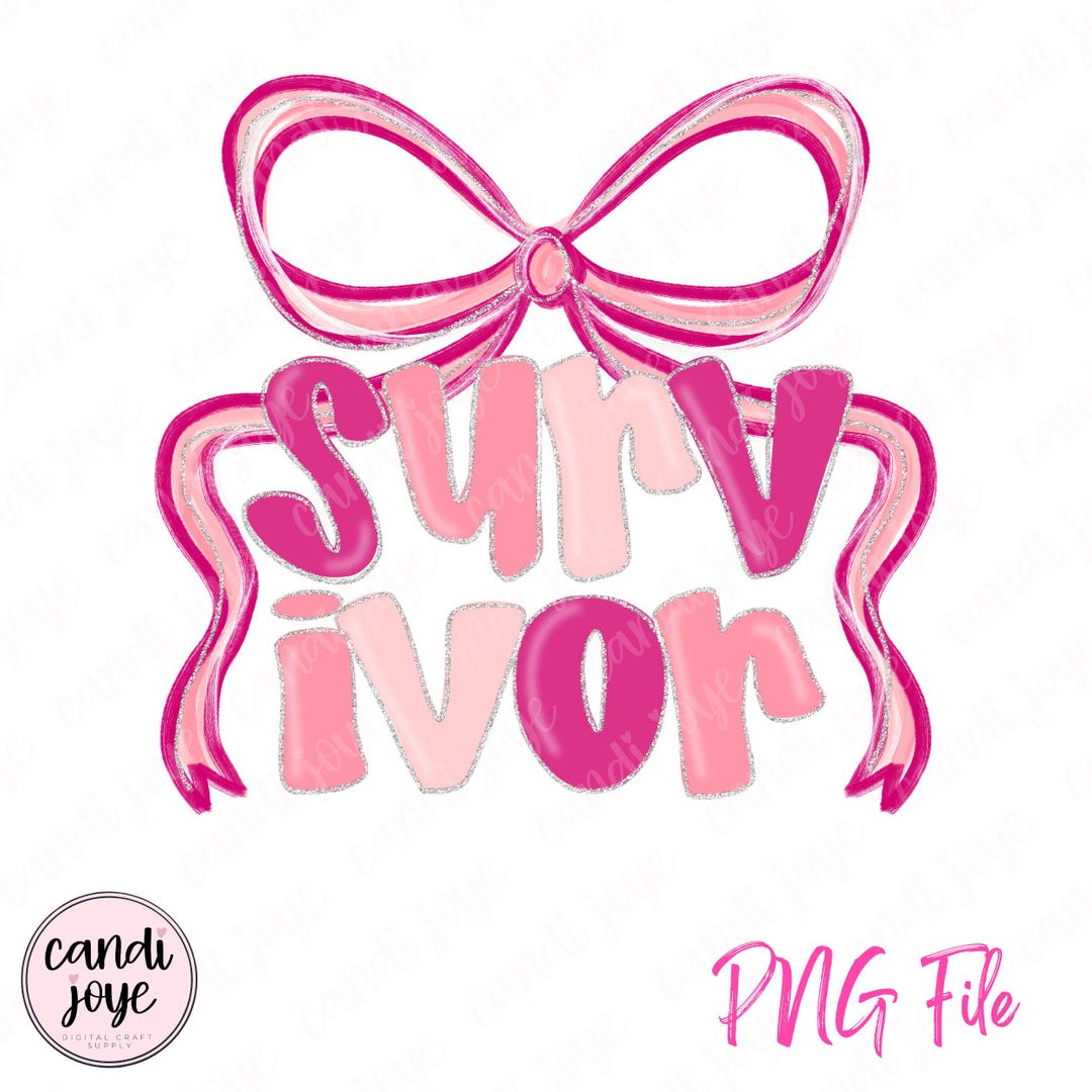 Preppy Breast Cancer Awareness Ribbon PNG: Pink Bow Digital Download - Etsy