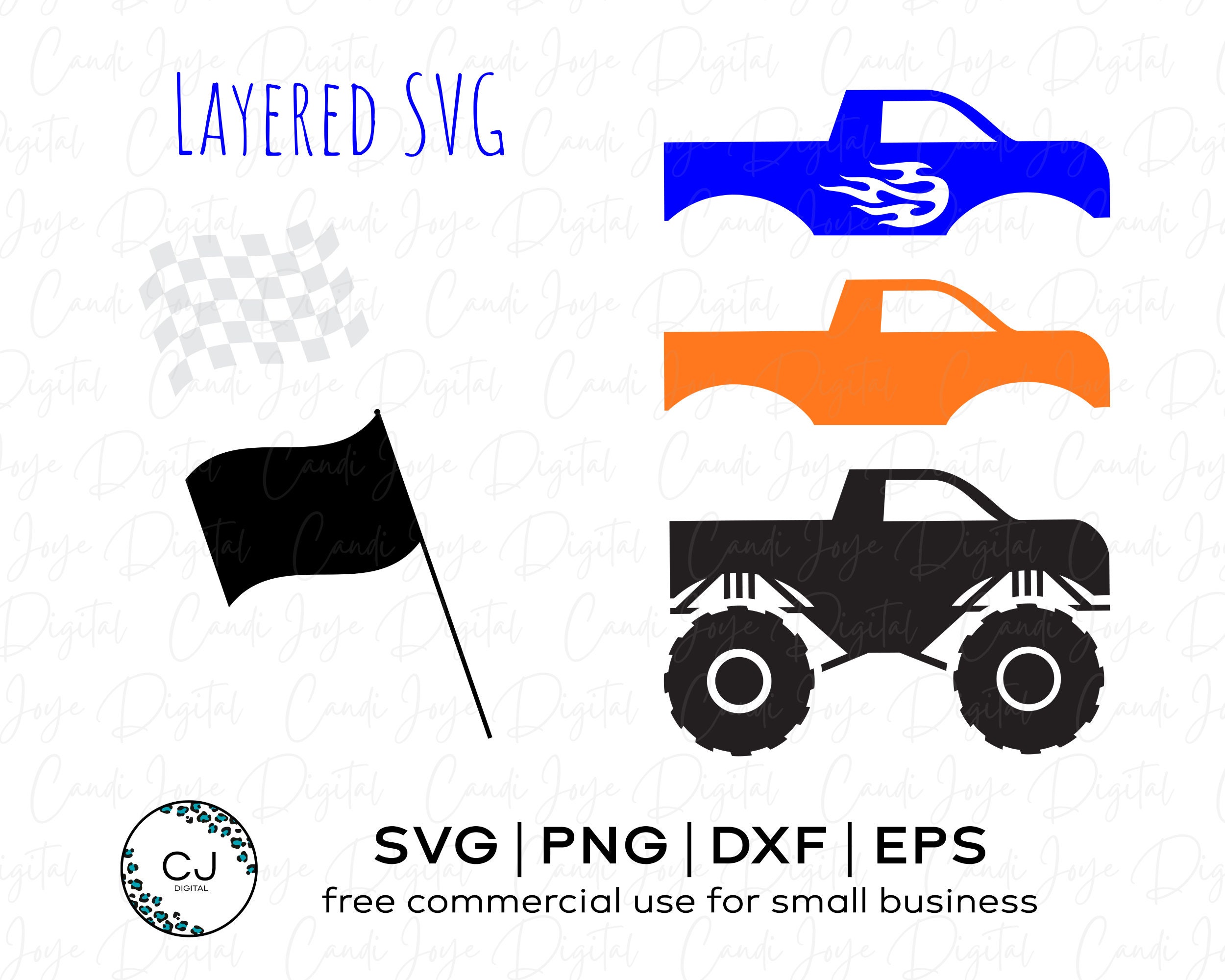 Monster Truck SVG Monster Truck PNG Layered SVG Monster - Etsy