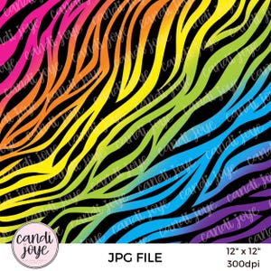 90s Rainbow Leopard Digital Paper Pack, Neon Cheetah Print Digital ...