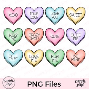 Conversation Heart PNG Valentine's Day PNG Candy Heart Clipart ...