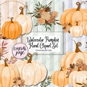 Pumpkin Watercolor Clipart BUNDLE Fall Clipart Thanksgiving Clipart ...