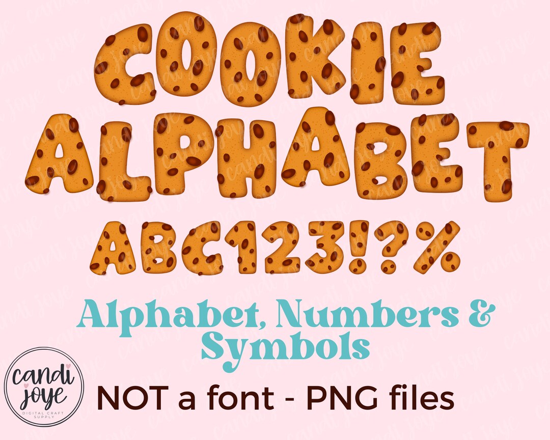 Alphabet Clipart PNG Cookie Letters PNG Set Alphabet PNG Chocolate Chip ...