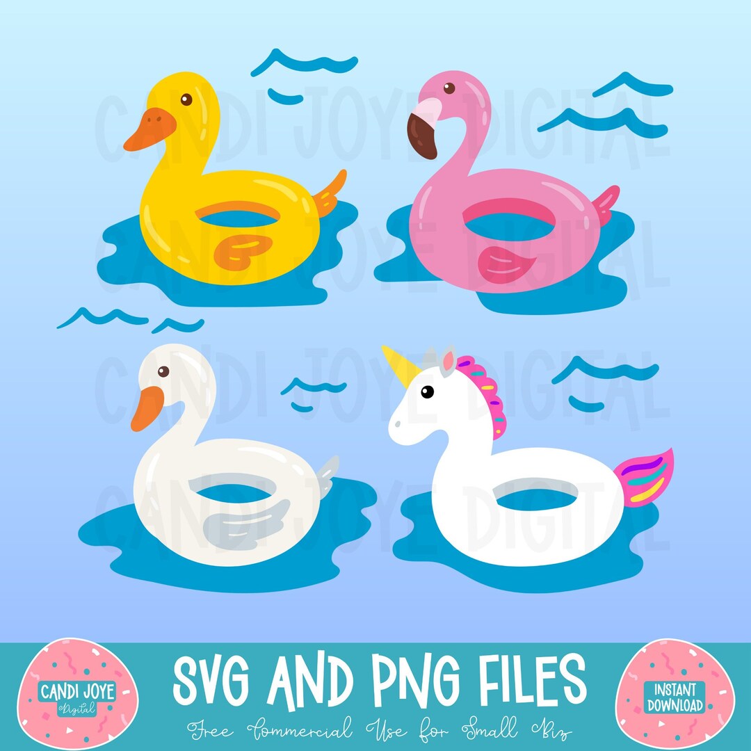 Summer SVG Pool Party Clipart Beach SVG Flamingo Unicorn Duck Swan ...