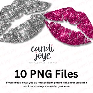 Sequin Kiss PNG Bundle Glitter Lips Clipart Kissy Lips Sublimation PNG ...