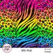 90s Rainbow Leopard Digital Paper Pack, Neon Cheetah Print Digital ...