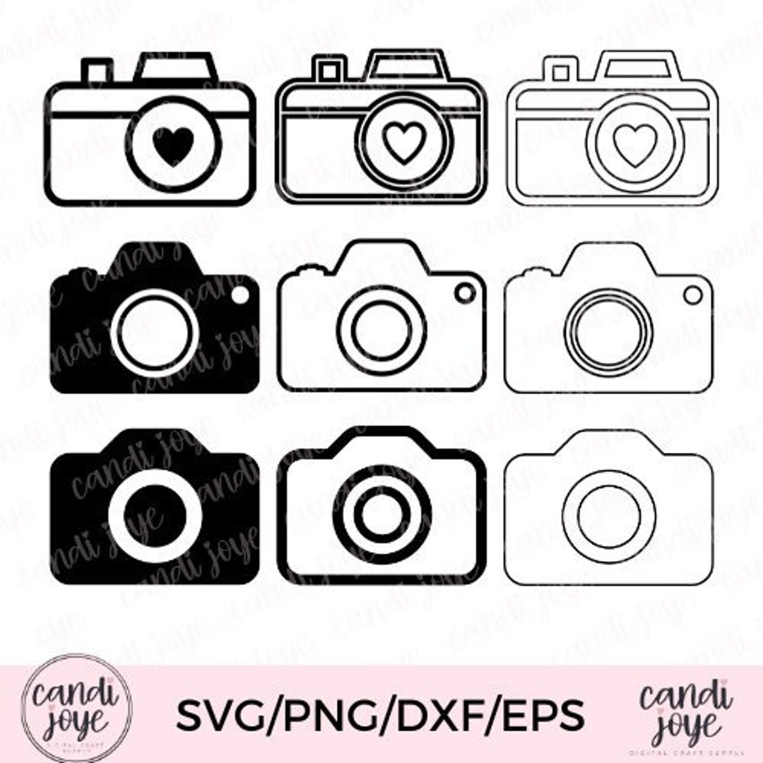 Camera SVG Bundle Photography SVG Camera Clipart Heart Camera PNG ...