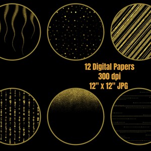 Black and Gold Digital Paper Black and Gold Backgrounds - Etsy
