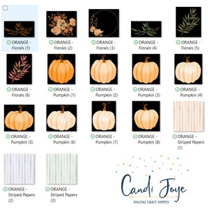 Watercolor Pumpkin Clipart PNG Fall Clipart Thanksgiving Clipart Floral ...