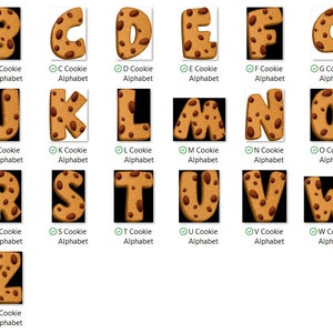 Alphabet Clipart PNG Cookie Letters PNG Set Alphabet PNG - Etsy