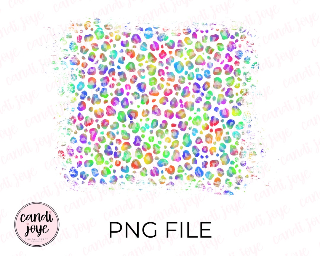 Rainbow Leopard Sublimation Design Distressed Sublimation Backgrounds ...