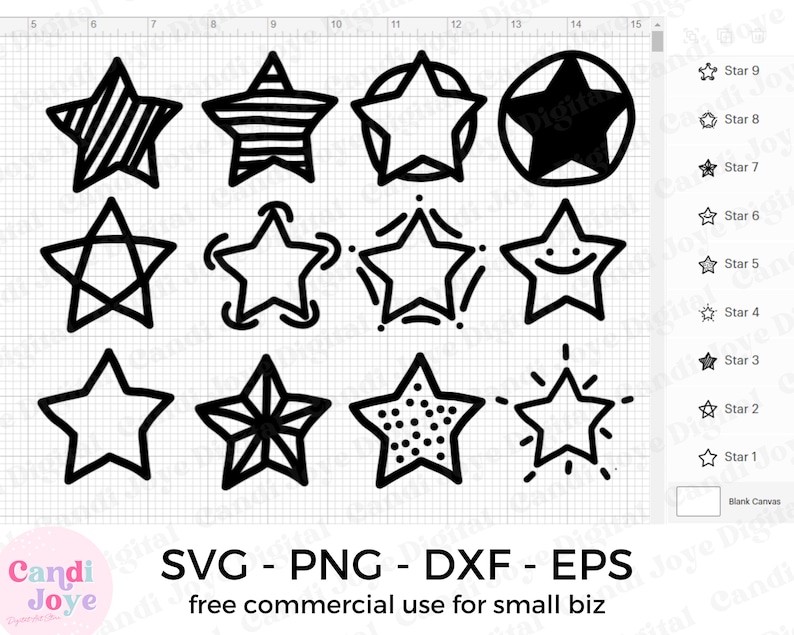 Doodle Star SVG Bundle Doodle Star PNG Bundle Star - Etsy