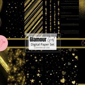 Black and Gold Digital Paper Black and Gold Backgrounds - Etsy