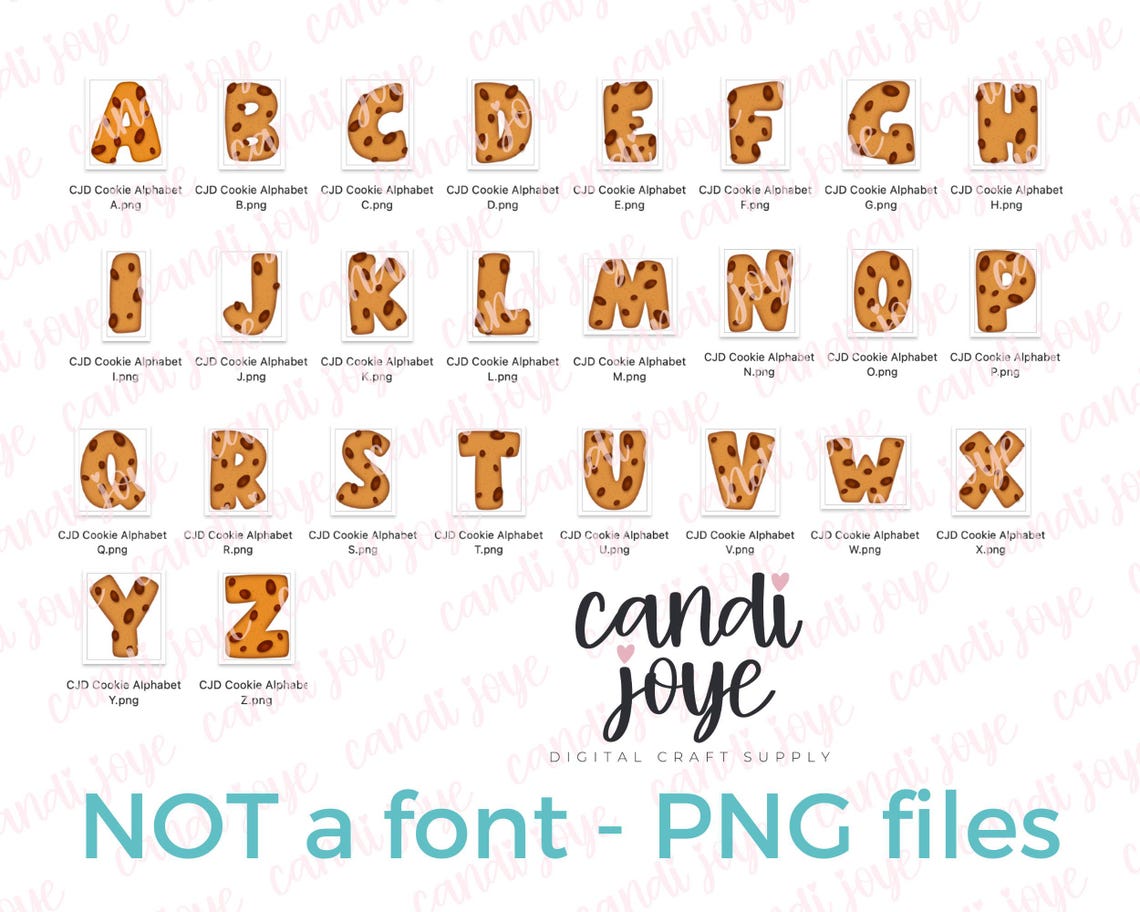 Alphabet Clipart PNG, Cookie Letters PNG Set, Alphabet PNG, Chocolate ...