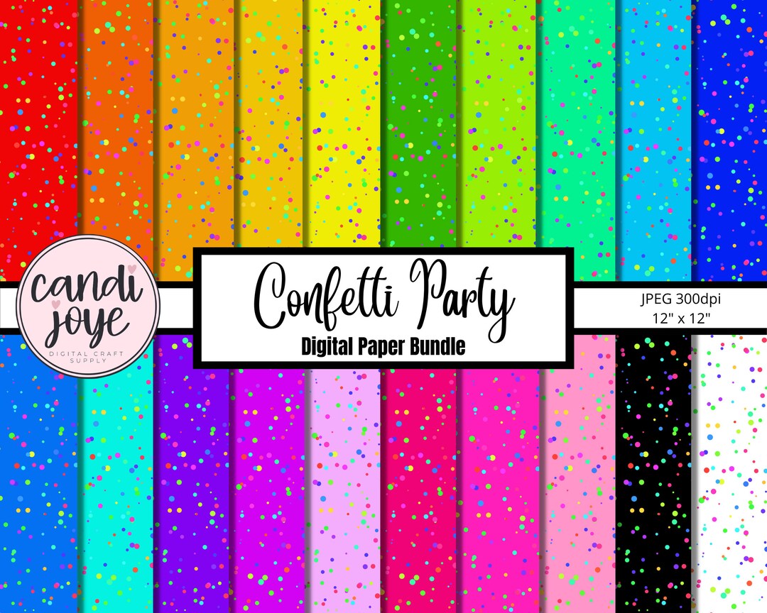 Confetti Digital Paper - Birthday Digital Wallpaper - Confetti ...