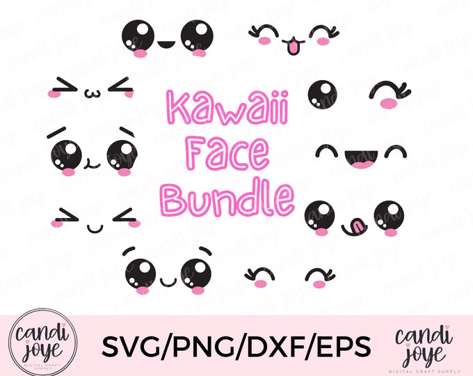 Premium Vector Clipart - Kawaii Faces - Cute Faces Clipart Set - High ...