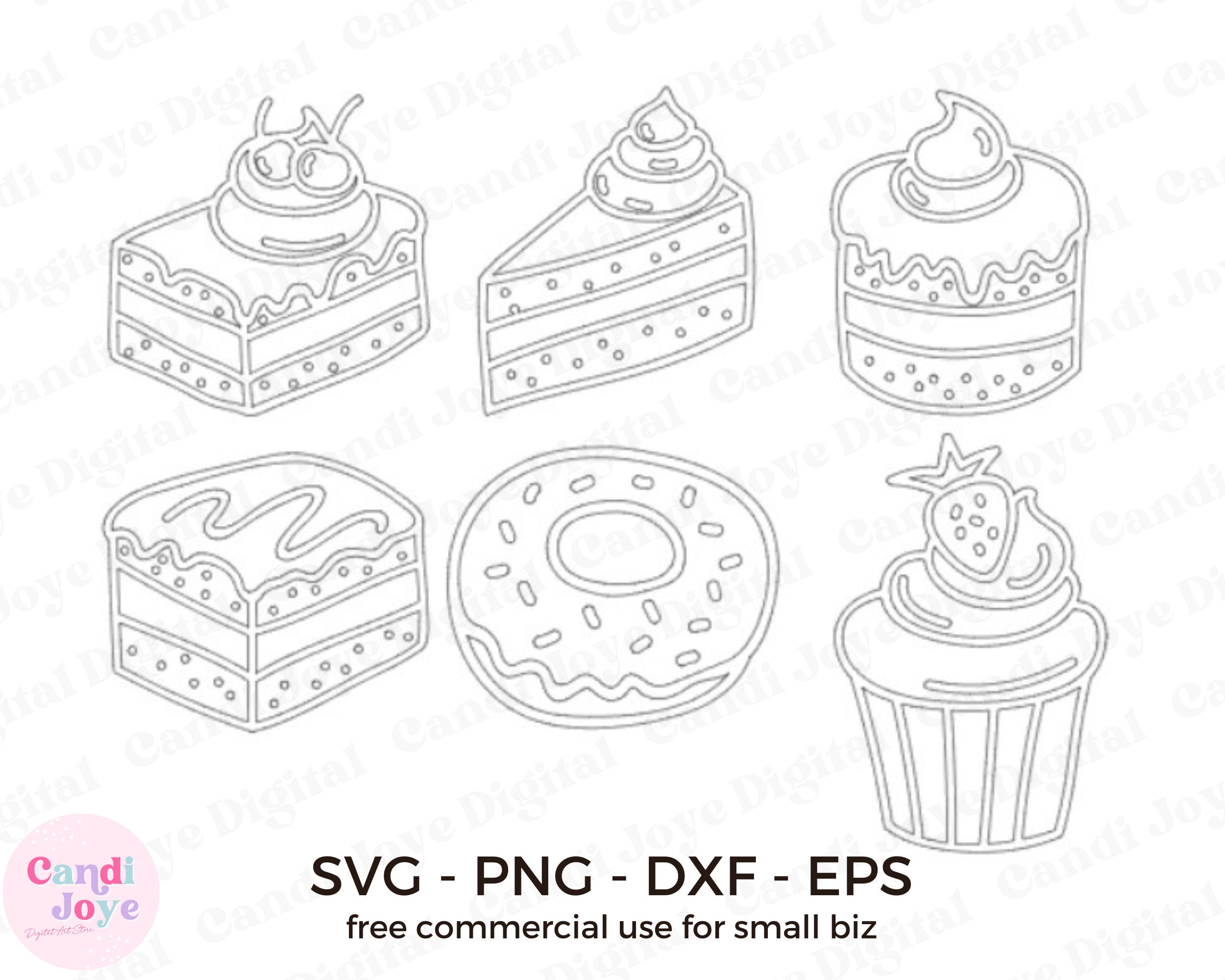 Dessert Line Art SVG Donut SVG Kitchen Cut Files - Etsy Australia