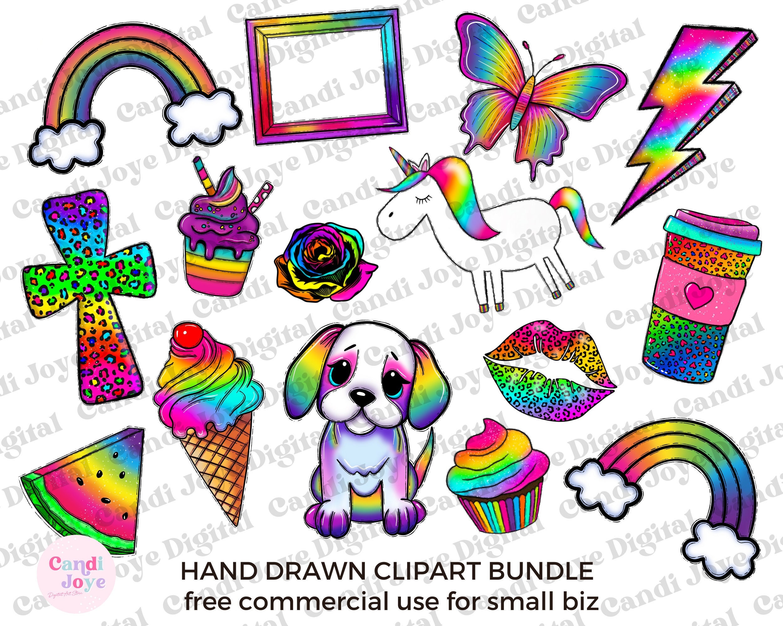 Lisa Frank Inspired Clipart 90s Nostalgia Leopard Print - Etsy UK