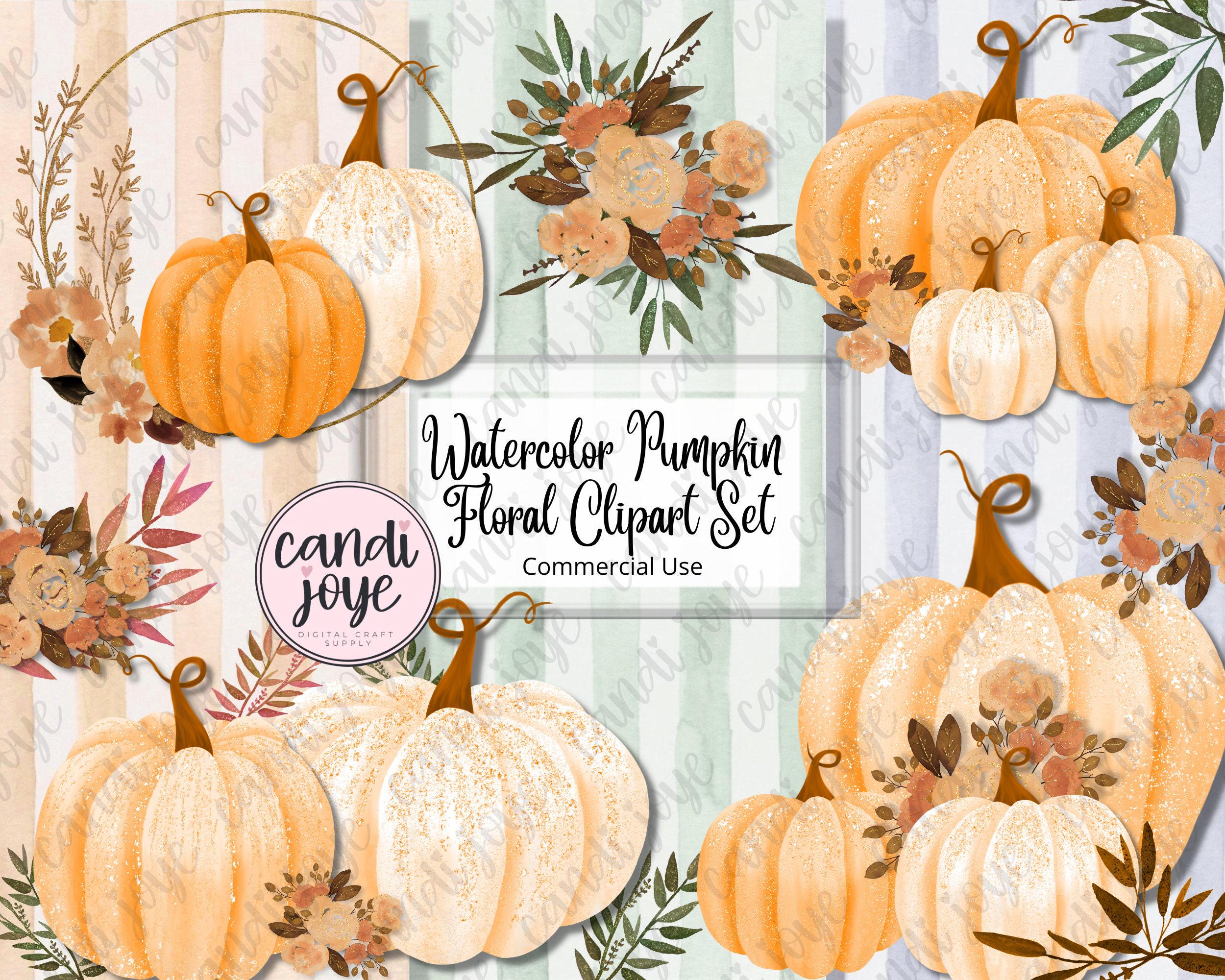 Pumpkin Watercolor Clipart BUNDLE - Fall Clipart - Thanksgiving Clipart ...